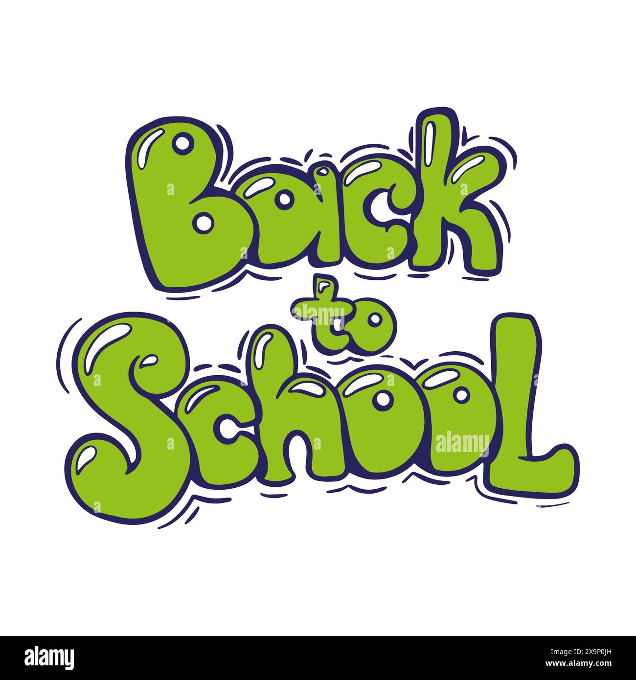 Cute bubble words Back to School. Hand written lettering back to school ...