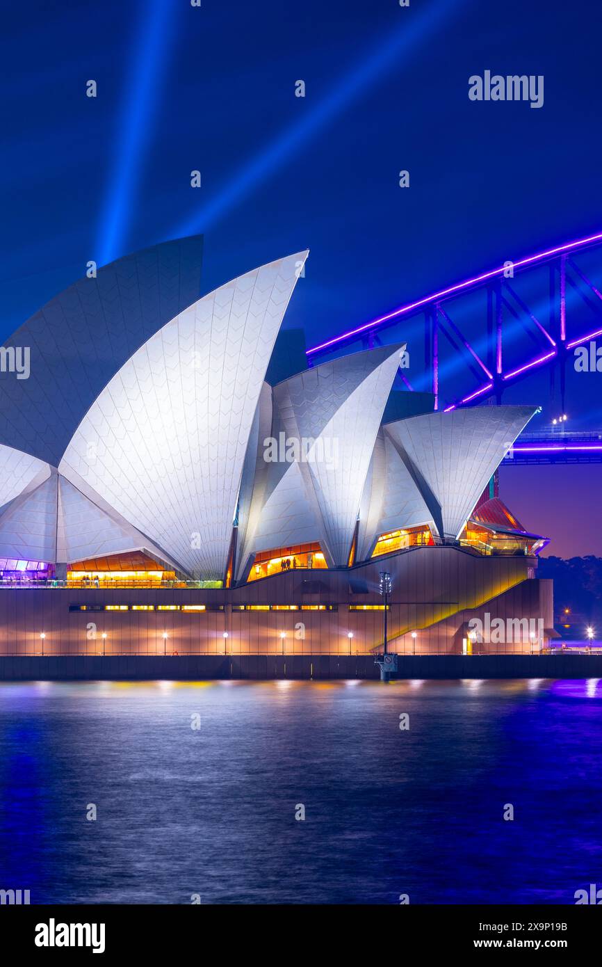 Sydney, Australia, 2 June 2024. Special lighting adorns Sydney Harbour ...