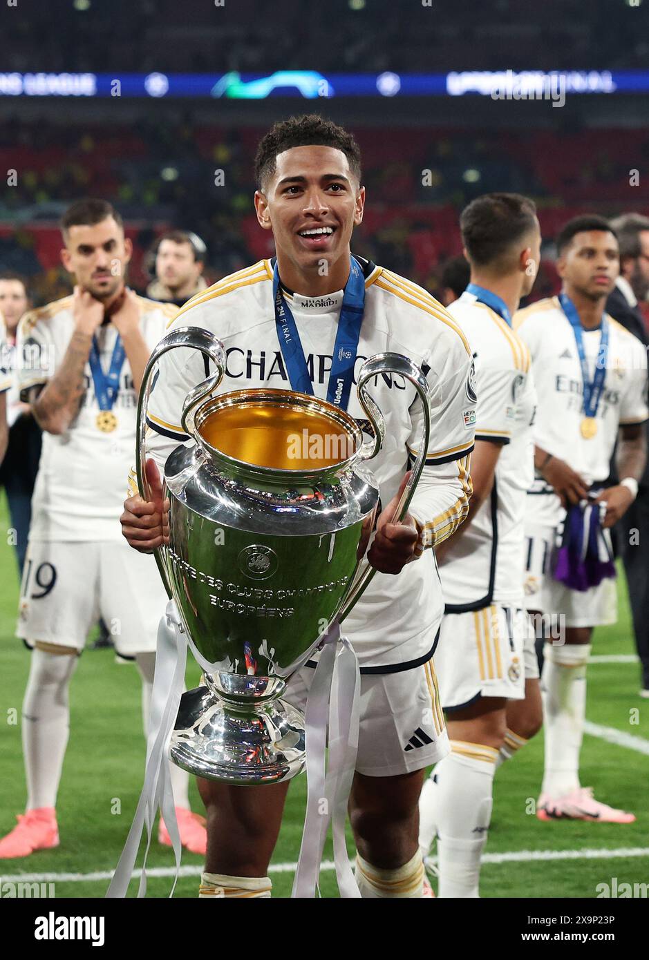 London, UK. 1st June, 2024. Jude Bellingham of Real Madrid celebrates ...