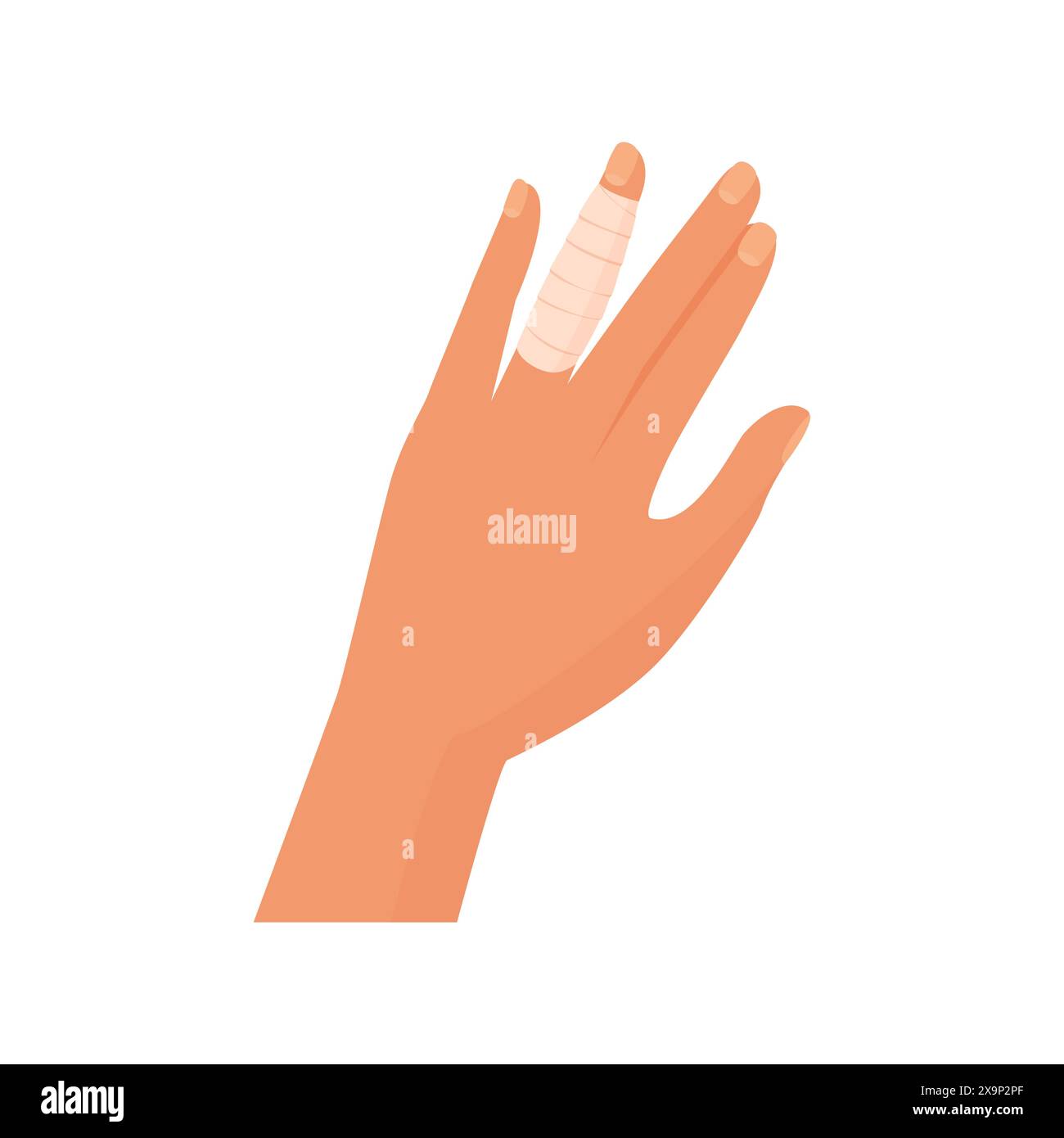 Antiseptic antibacterial bandage on finger of human hand, first aid for ...