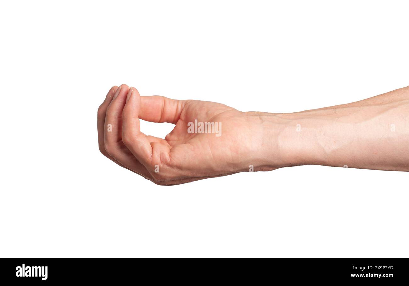 Finger hand gesture white human empty concept thumb. Person man arm ...