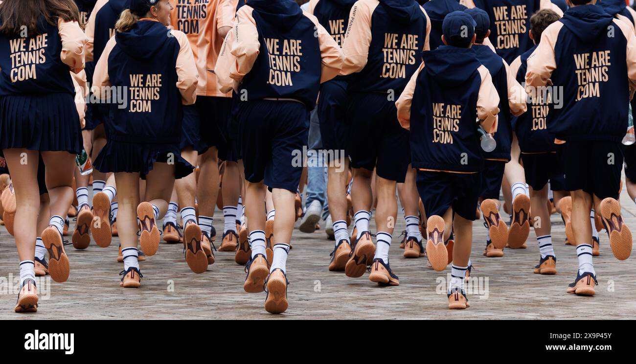 Paris, France. 02nd June, 2024. Ball boys and girls pictured at the ...