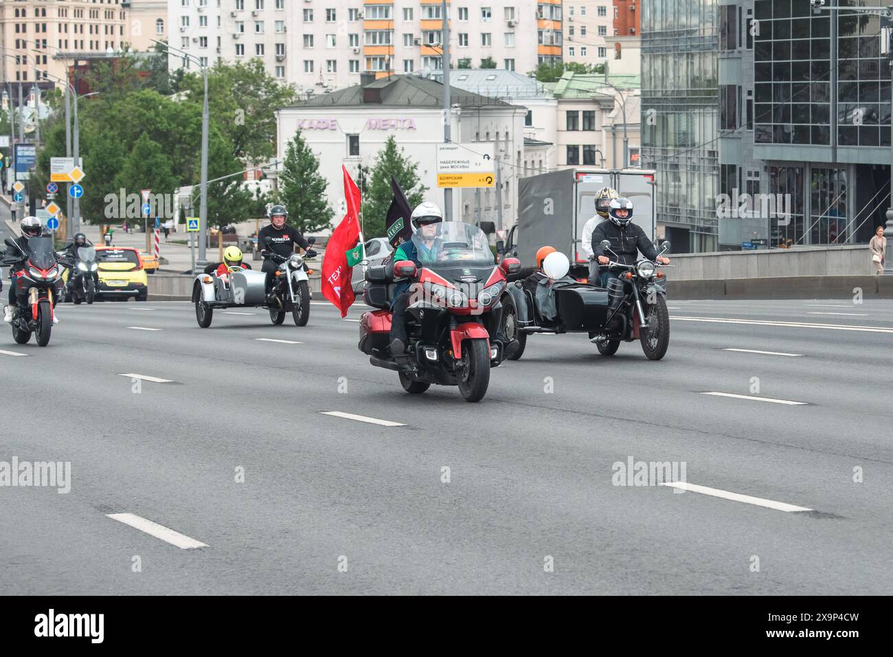 Moscow, Russia - May 26, 2024: Throngs of motorcyclists roar through ...