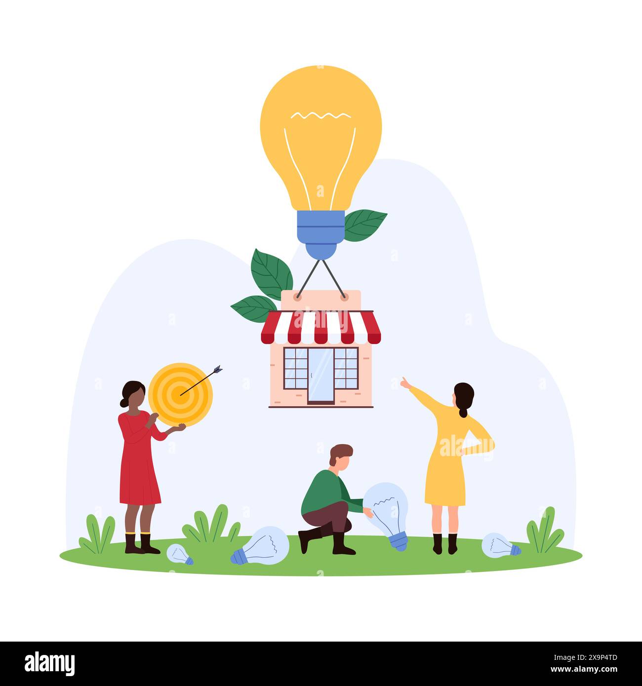 Bright light lamps woman Stock Vector Images - Alamy