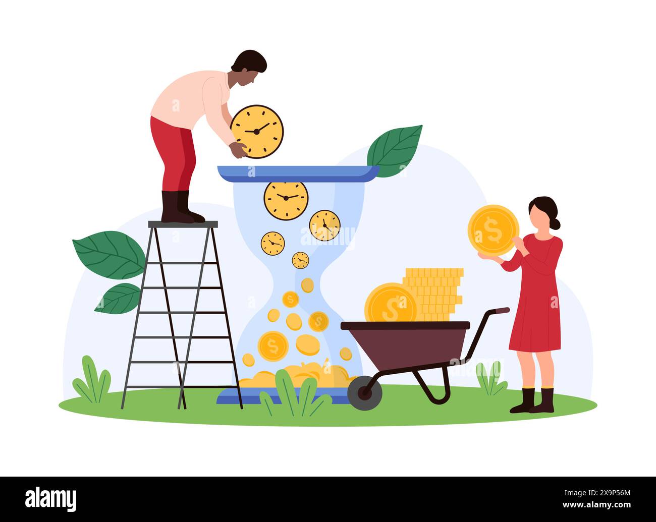 Businessman inside an hourglass Stock Vector Images - Alamy