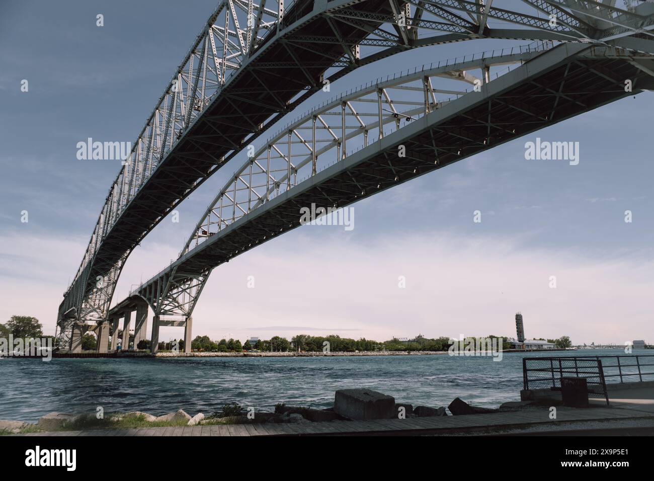 The Blue Water Bridge spans the St. Clair River, linking Port Huron ...