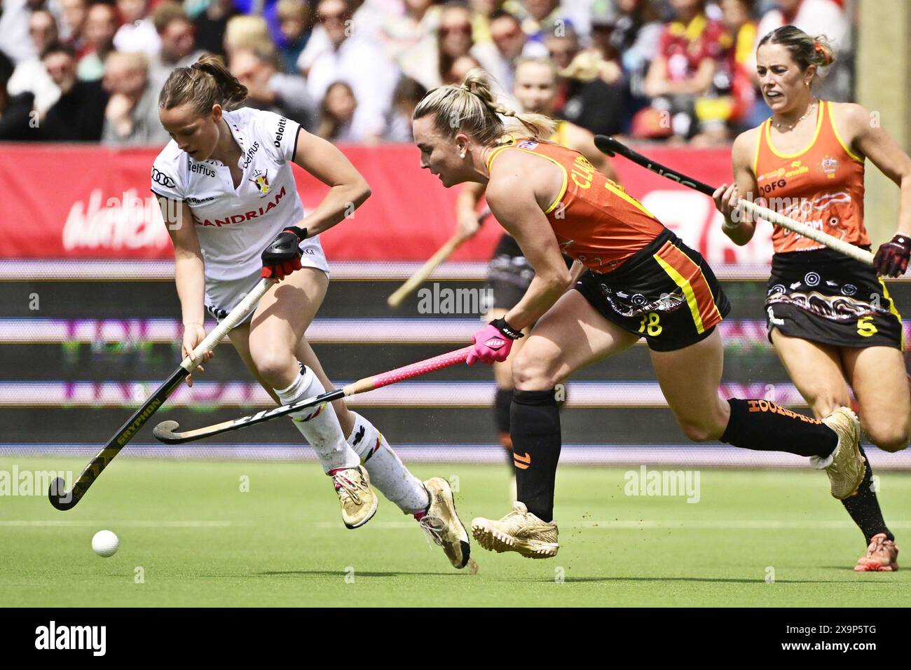 Antwerp, Belgium. 02nd June, 2024. Belgium's Alix Marien and Australia ...