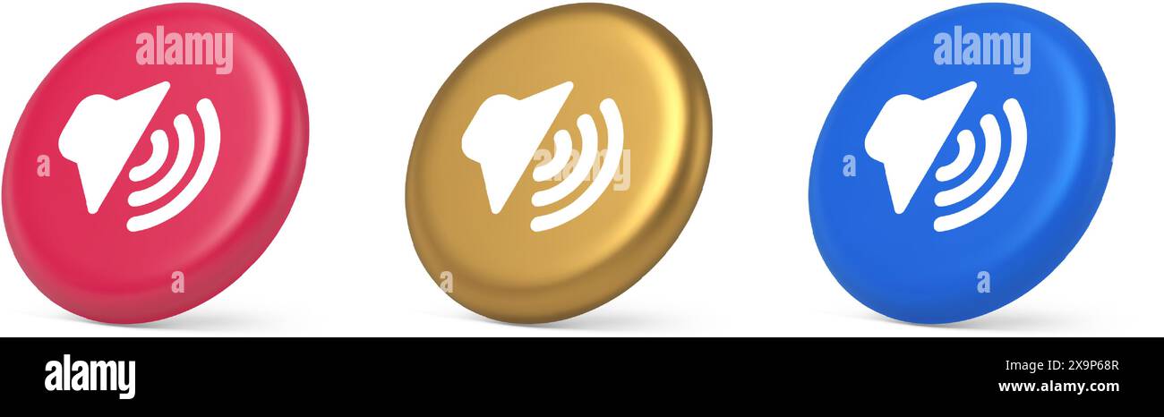 Volume sound button speaker acoustic level noise wave control 3d ...