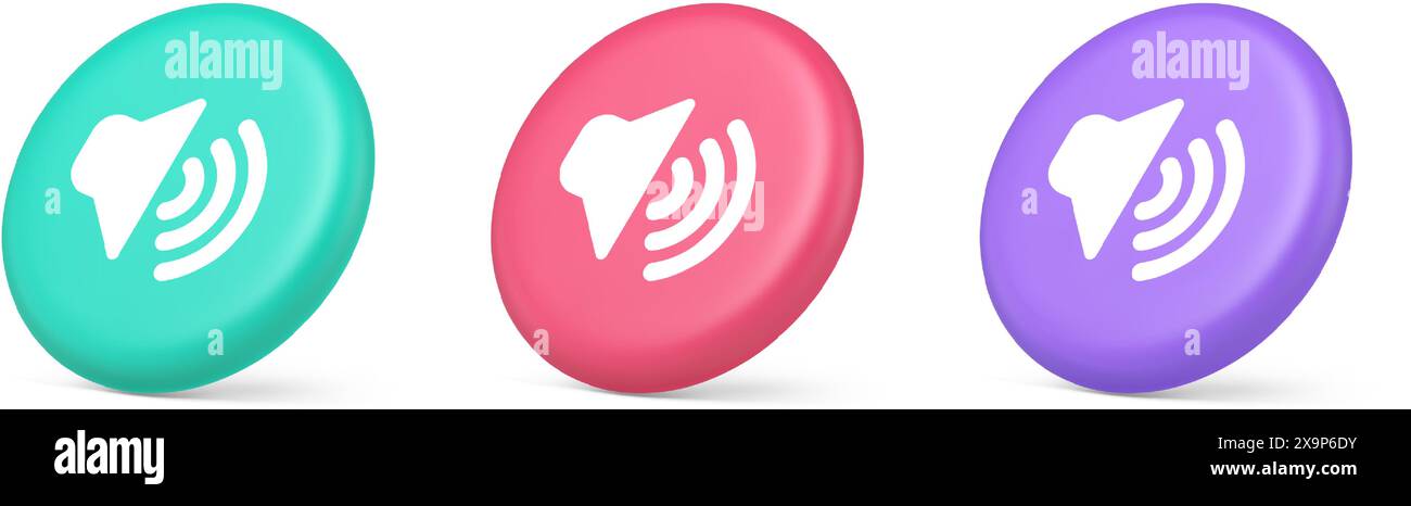 Volume sound button speaker acoustic level noise wave control 3d ...