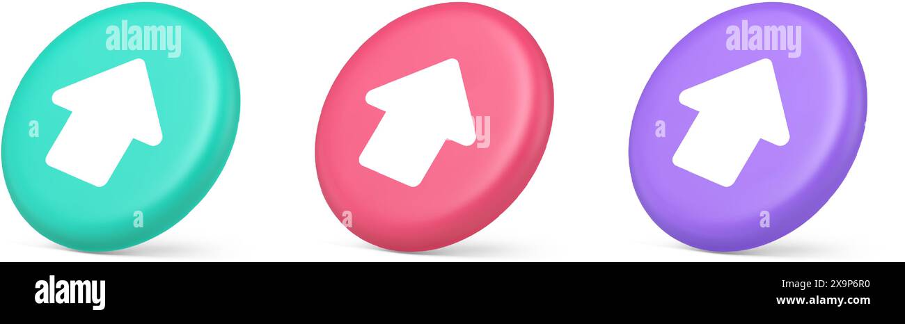 Arrow up button directional pointer cyberspace cursor 3d realistic ...