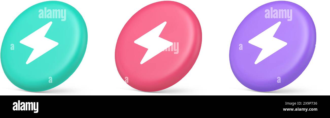 Charge power lightning button electricity thunderbolt arrow 3d ...
