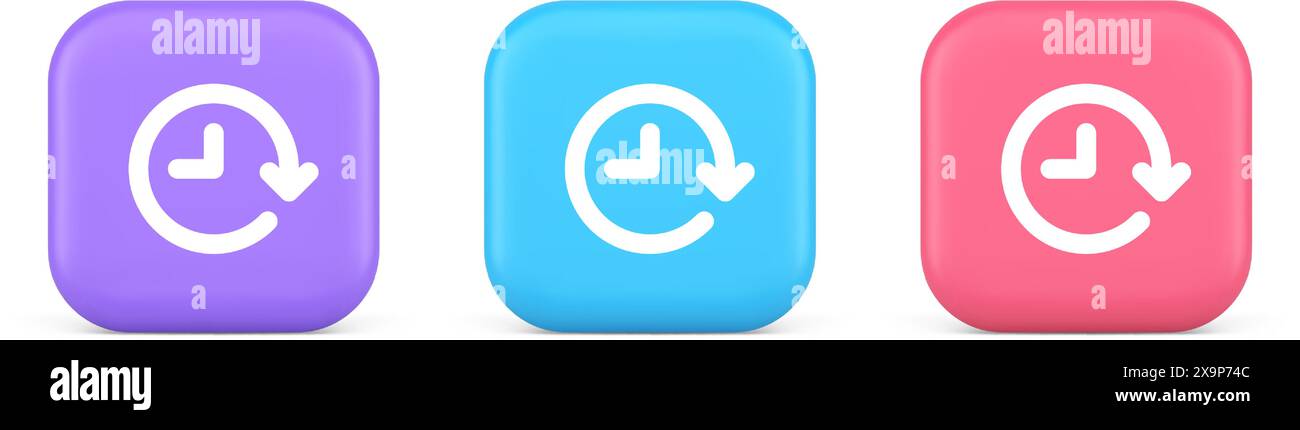 Clock in circle arrow button time countdown deadline chronometer 3d ...