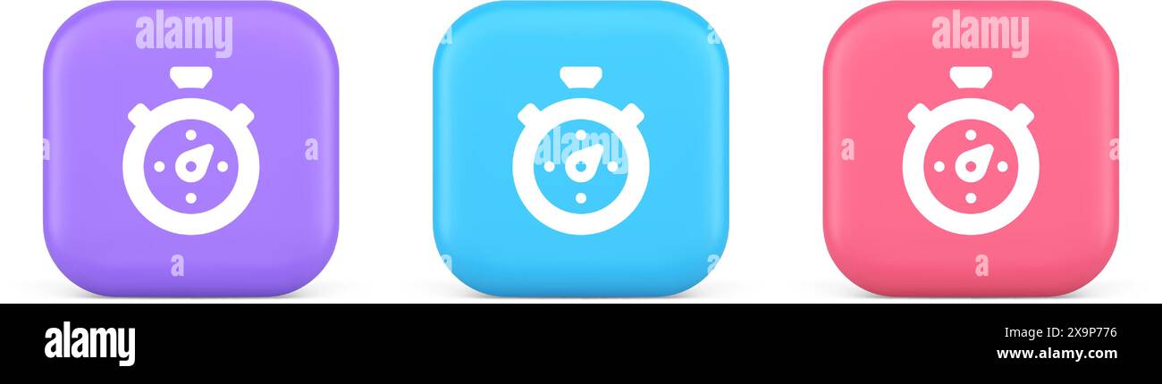 Stopwatch Button Timer Speed Time Counting Accuracy Measure Application Panel Interface 3d