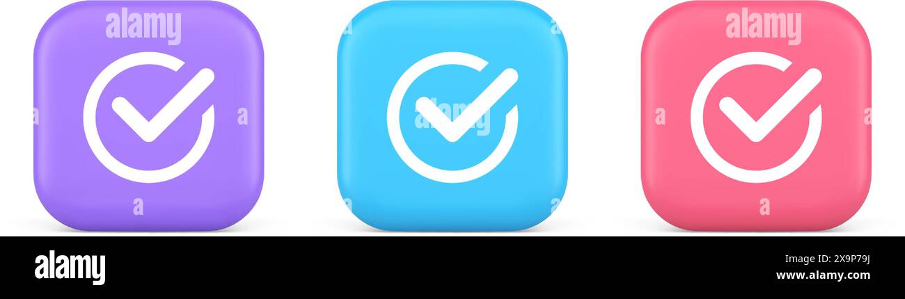 Checkmark in circle done approved button ok acceptance positive vote ...