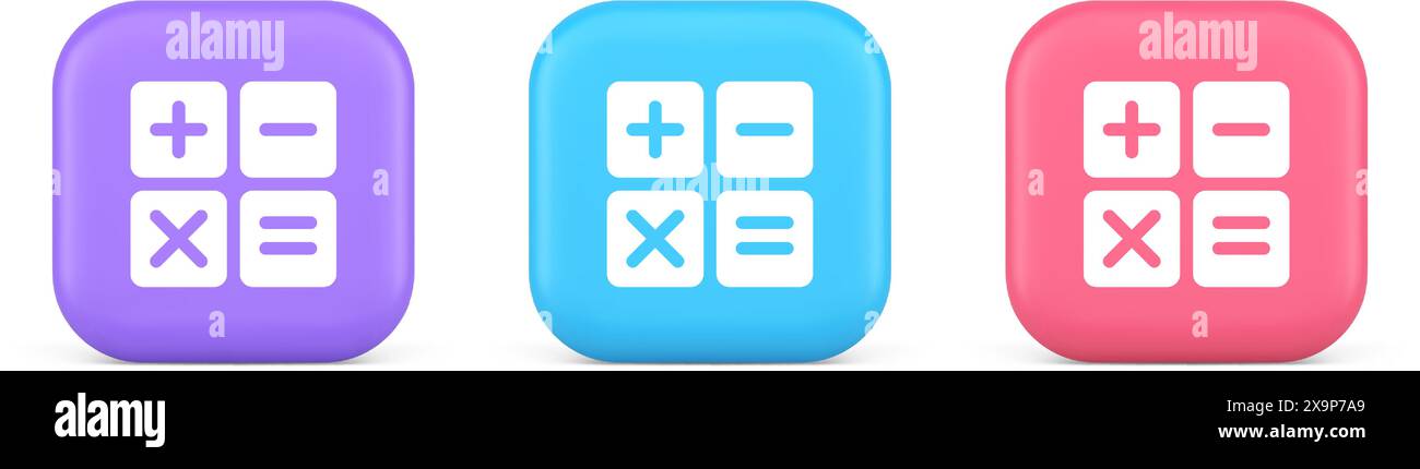 Calculator math counting button accounting balance checking mathematics financial keyboard 3d ...