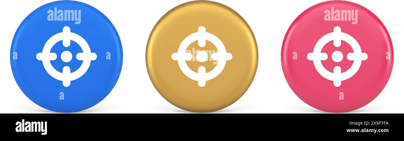 Target aim accuracy focus button application weapon shot bullseye 3d ...