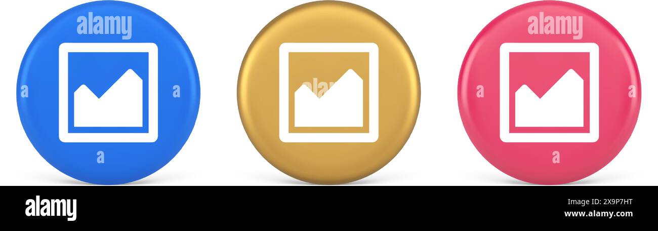 Graph diagram mathematical profit business blue squared button 3d ...