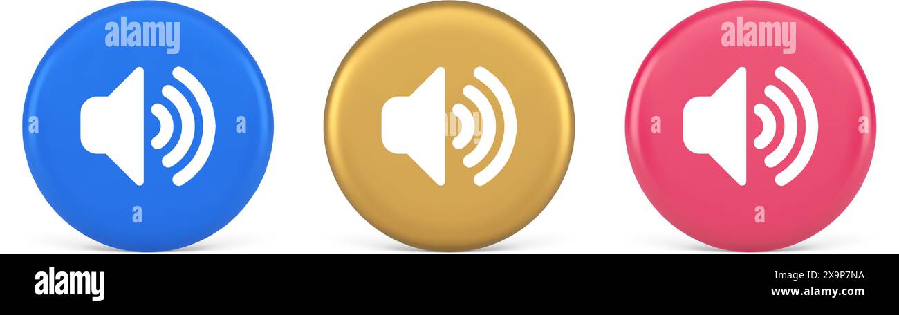 Volume sound button speaker acoustic level noise wave control 3d ...