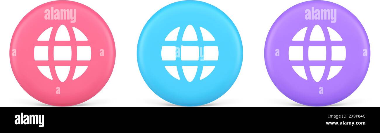 Internet connection global web communication button planet grid ...