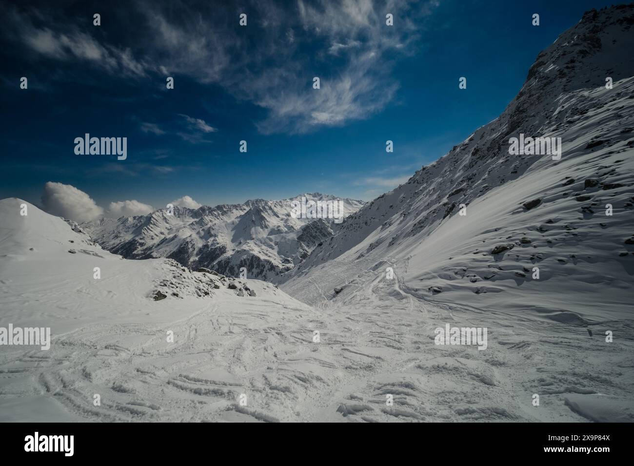 Landscape view of the ski resort of Verbier 4 Vallées, shot in Val de ...