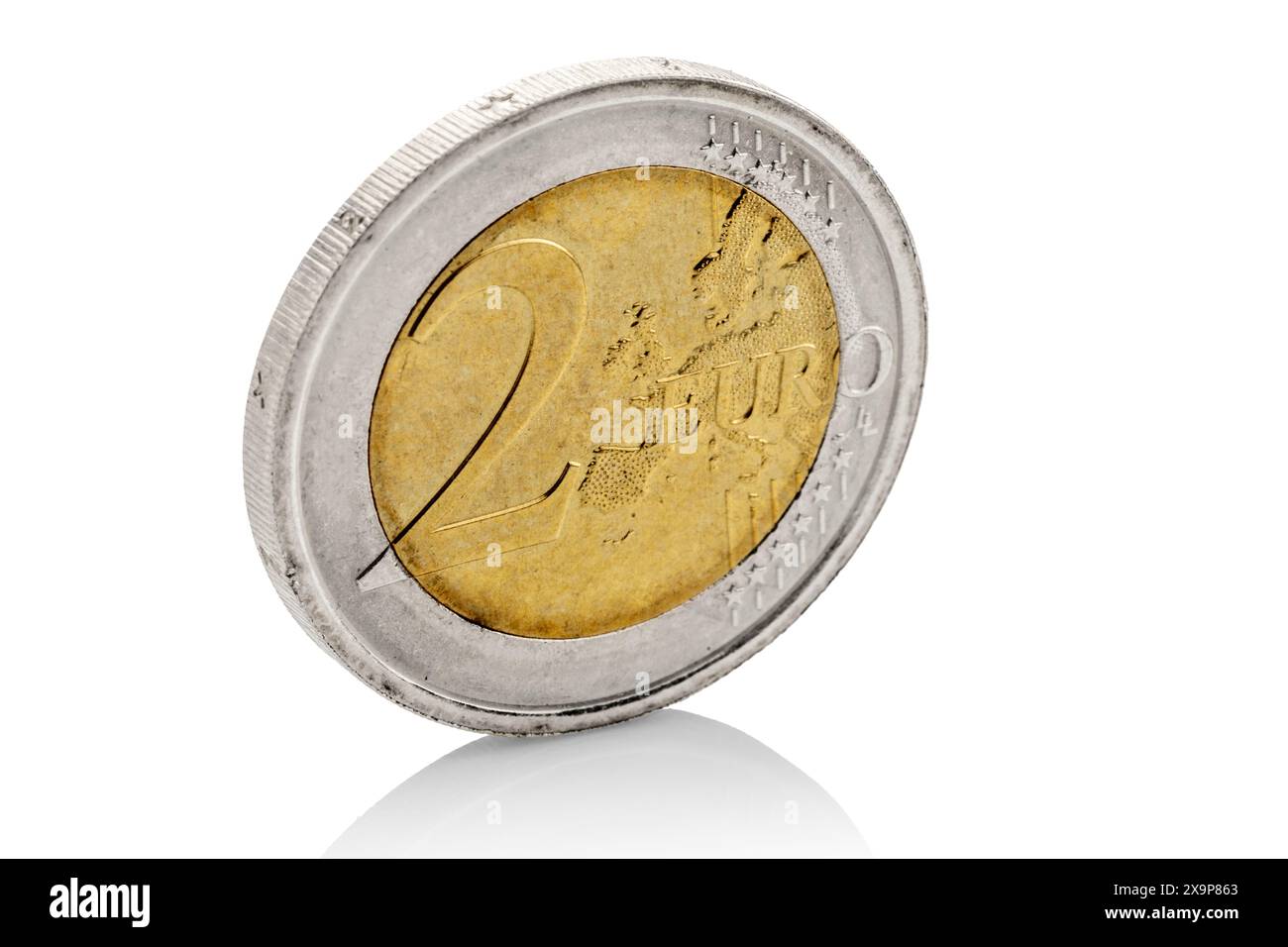 Two euro coin isolated on white with clipping path included Stock Photo ...