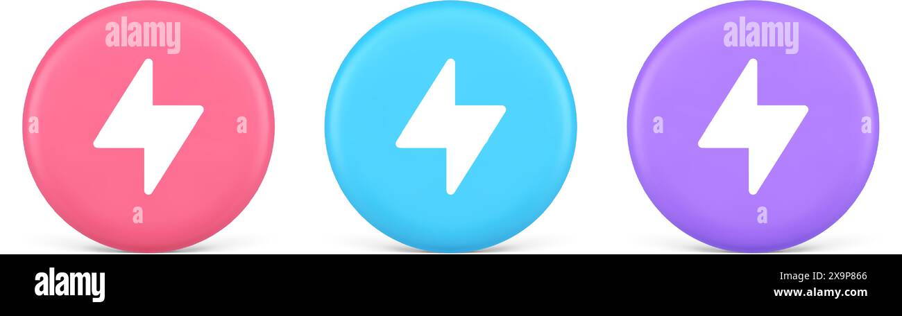 Charge power lightning button electricity thunderbolt arrow 3d ...