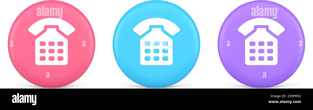 Phone call contact communication web button helpline hotline 3d ...