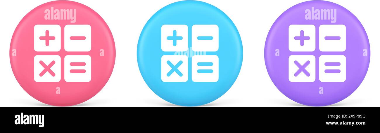 Calculator math counting button accounting balance checking mathematics financial keyboard 3d ...