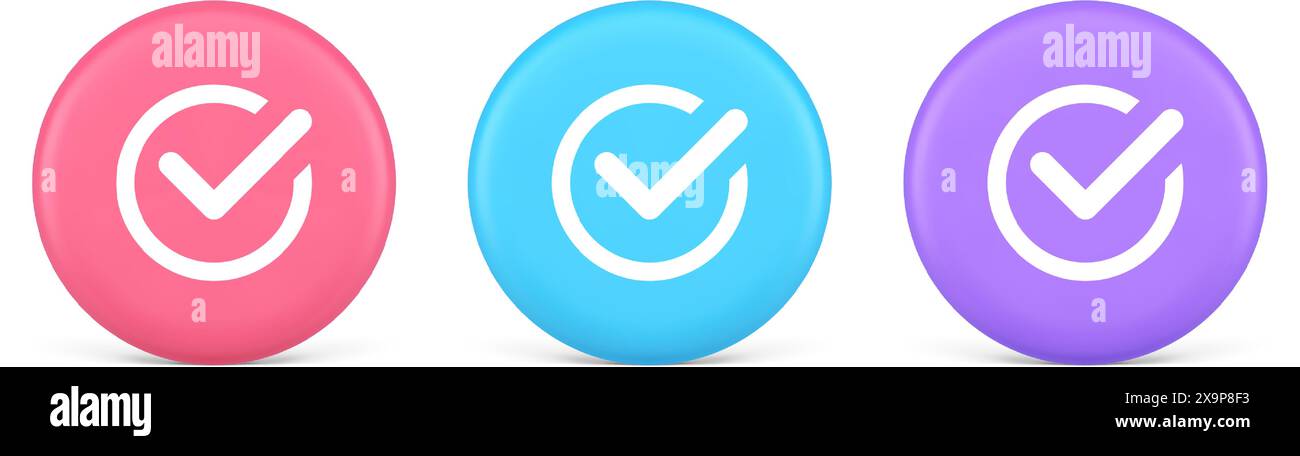 Checkmark in circle done approved button ok acceptance positive vote ...