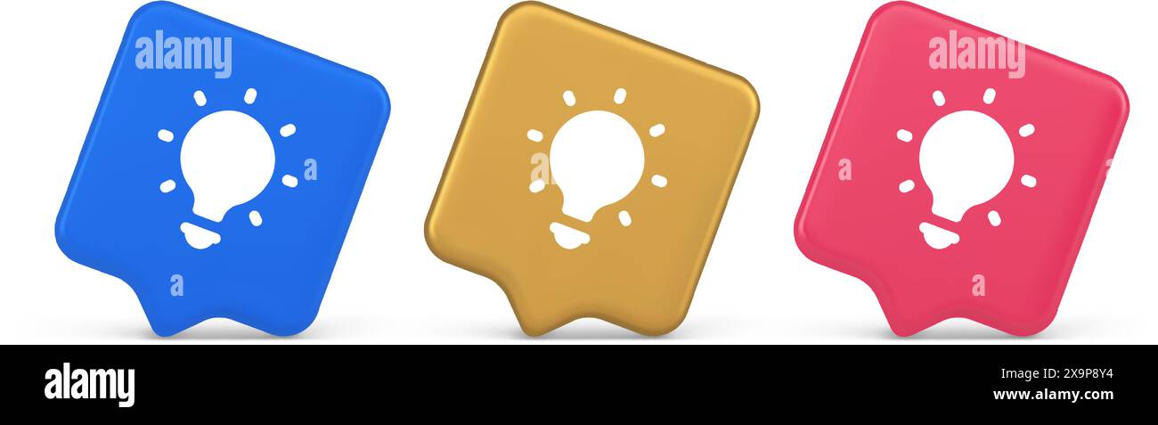 Light bulb illuminated innovation idea button brainstorming creative ...