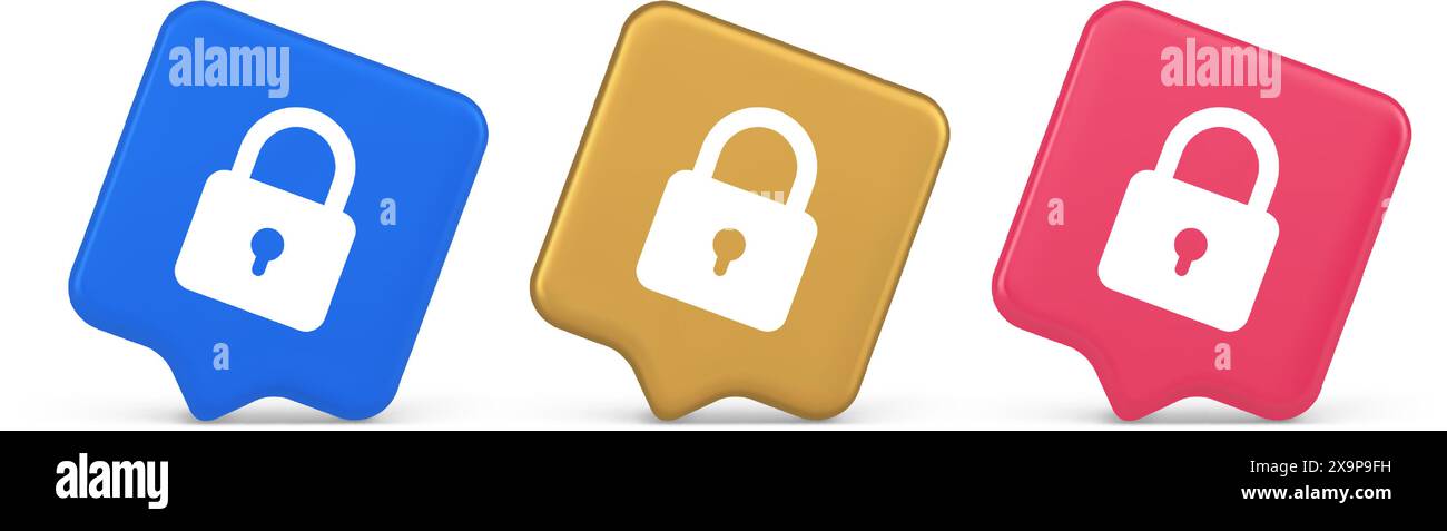 Padlock locking web access button password security protection safe ...