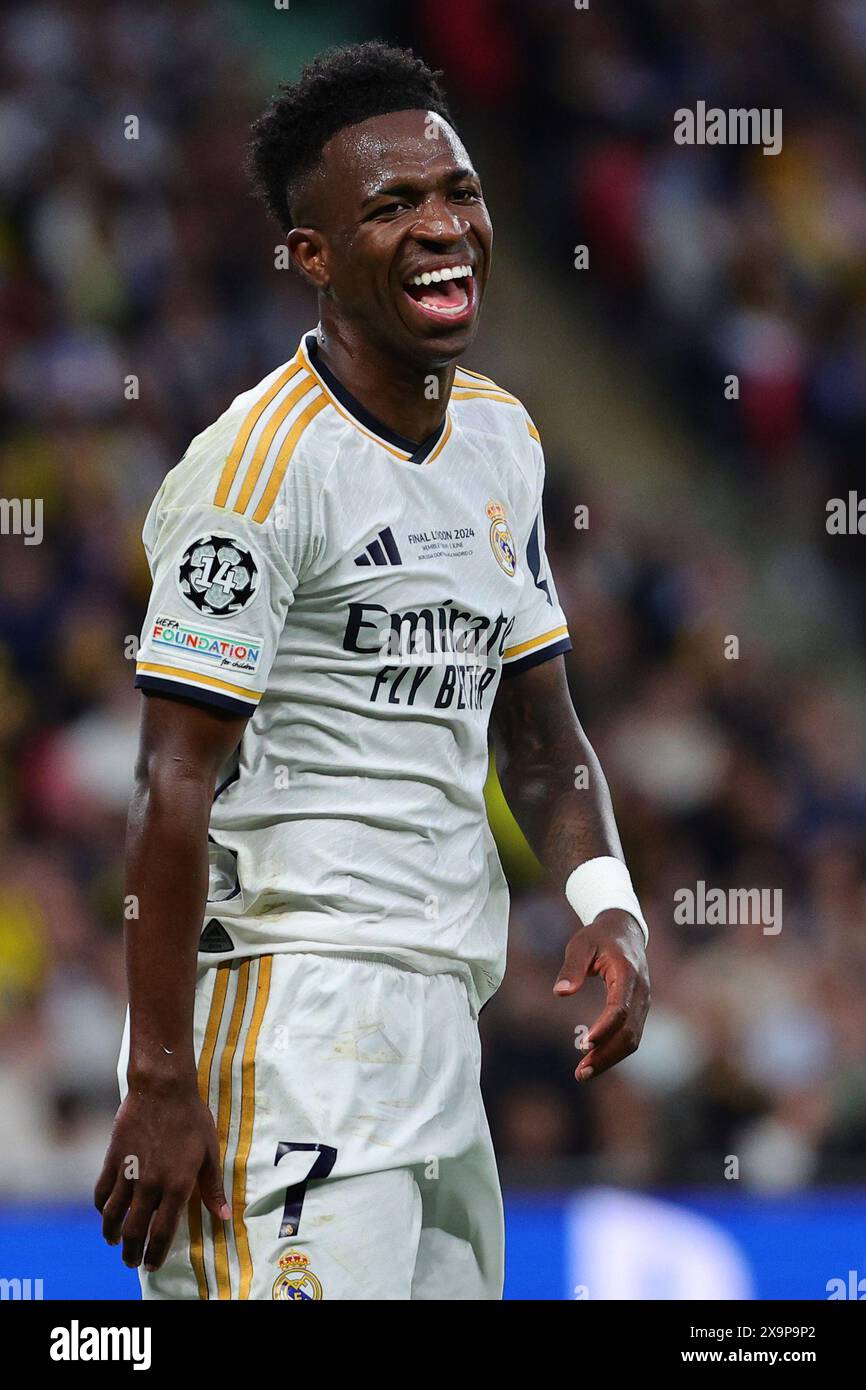 Vinicius Junior of Real Madrid CF smiles during the 2023/2024 Champions ...