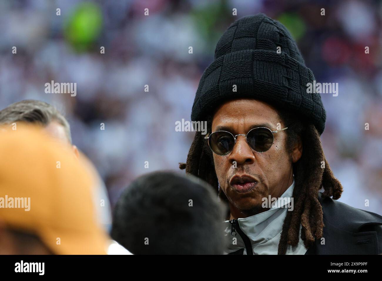 Musician Jay-Z looks on prior to the 2023/2024 Champions League Final ...