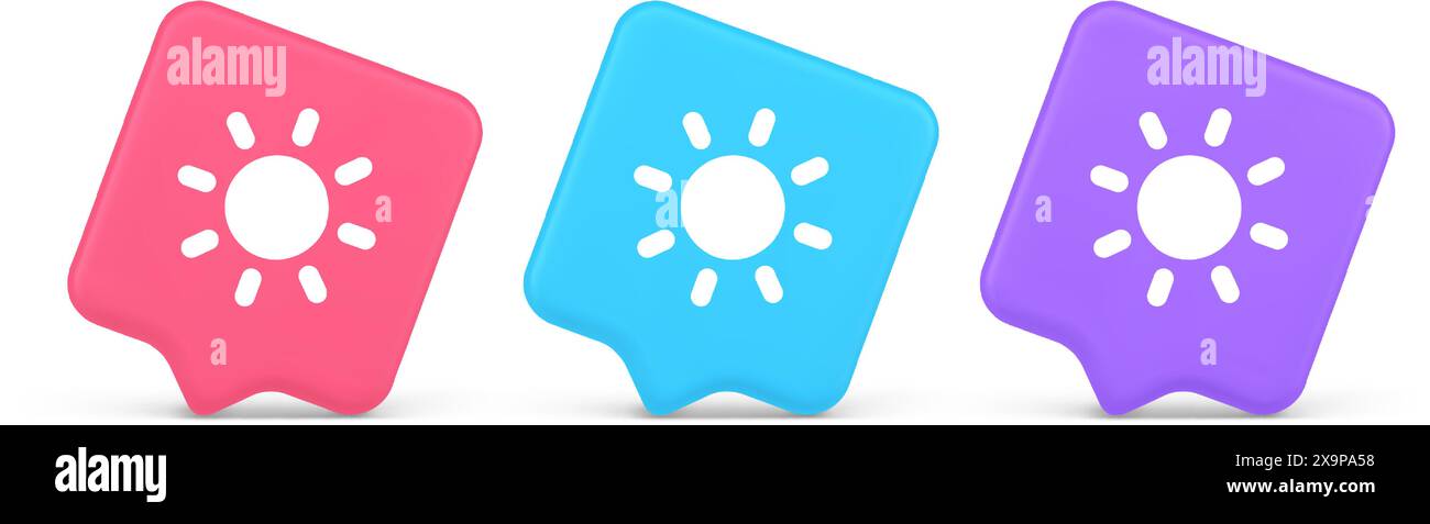 Brightness button sun light warm cold contrast digital interface 3d ...