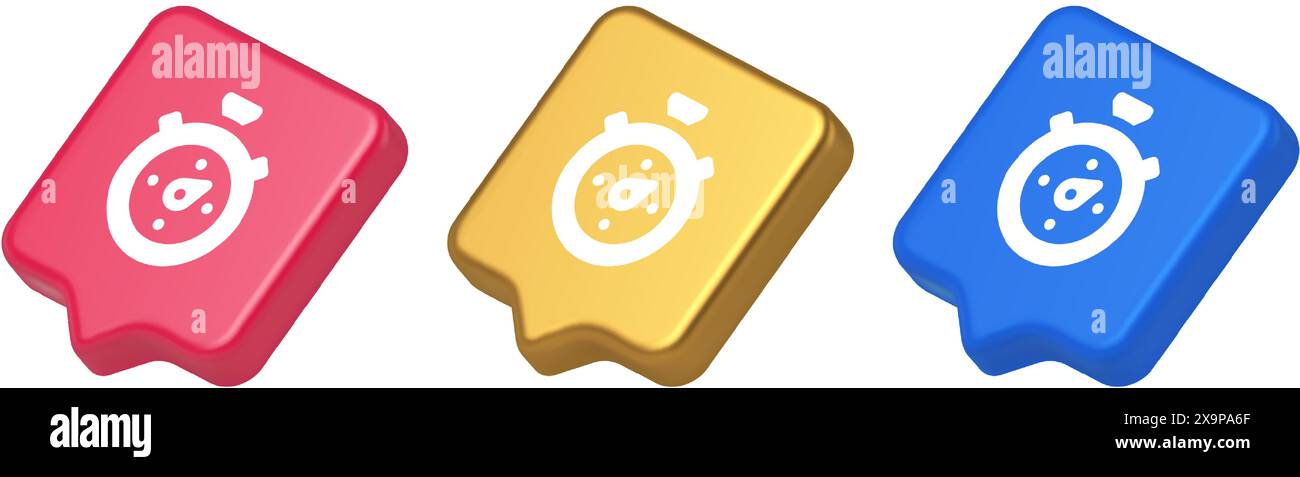 Stopwatch button timer speed time counting accuracy measure application panel interface 3d ...