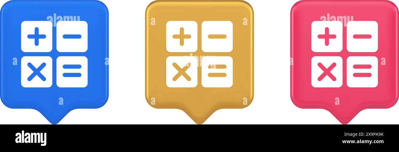 Calculator math counting button accounting balance checking mathematics financial keyboard 3d ...