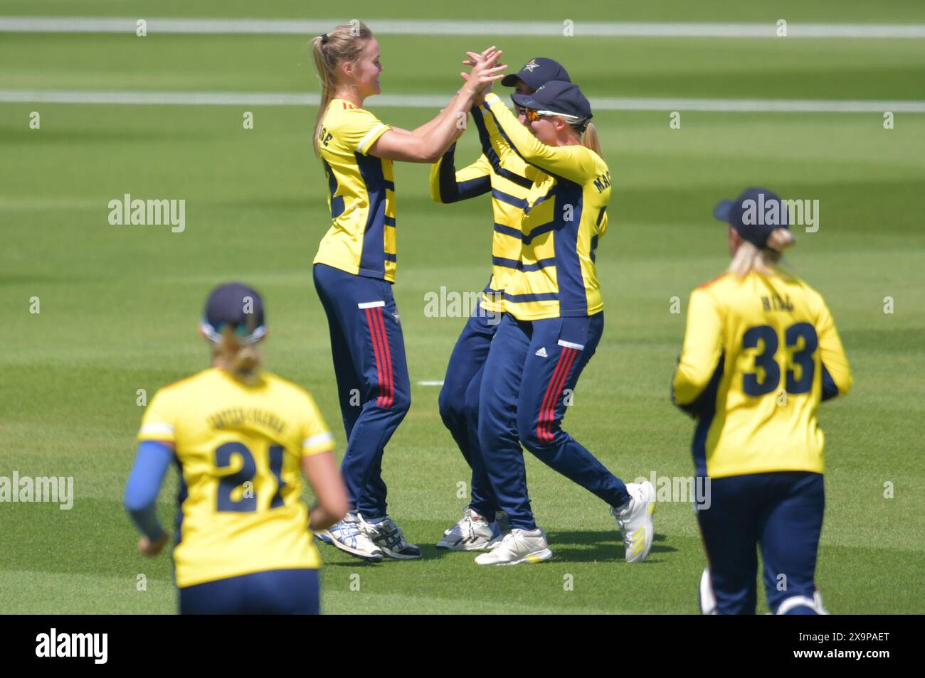 London, England. 2nd Jun 2024. Alexa Stonehouse celebrates a wicket ...