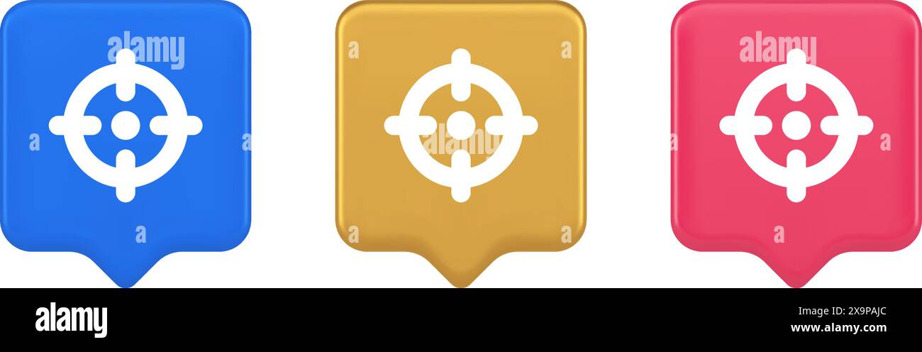 Target aim accuracy focus button application weapon shot bullseye 3d ...