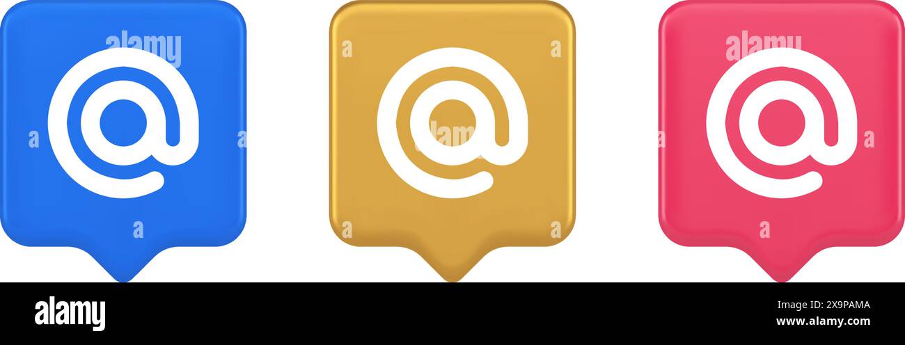 Email address digital symbol button internet chatting cyberspace ...