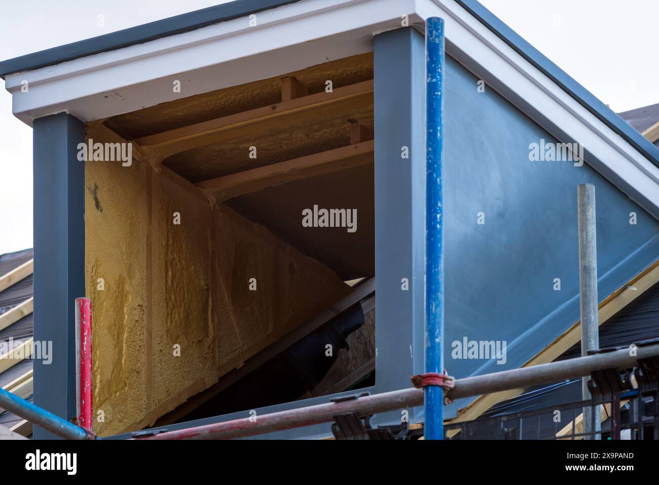 Loft window view of construction building site in england uk Stock ...