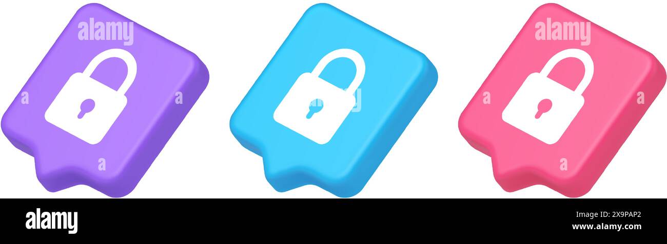 Padlock locking web access button password security protection safe ...