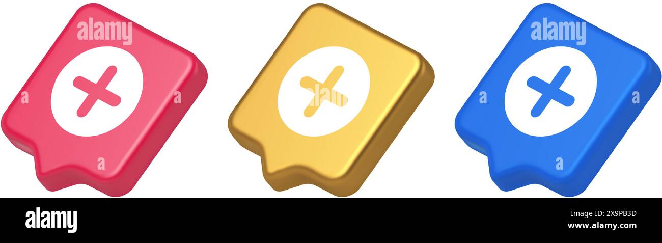 Plus add button mathematical addition symbol 3d realistic speech bubble ...