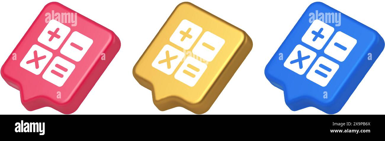 Calculator math counting button accounting balance checking mathematics financial keyboard 3d ...