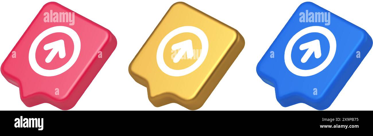 Up arrow round border button cyberspace navigation pointer 3d realistic ...