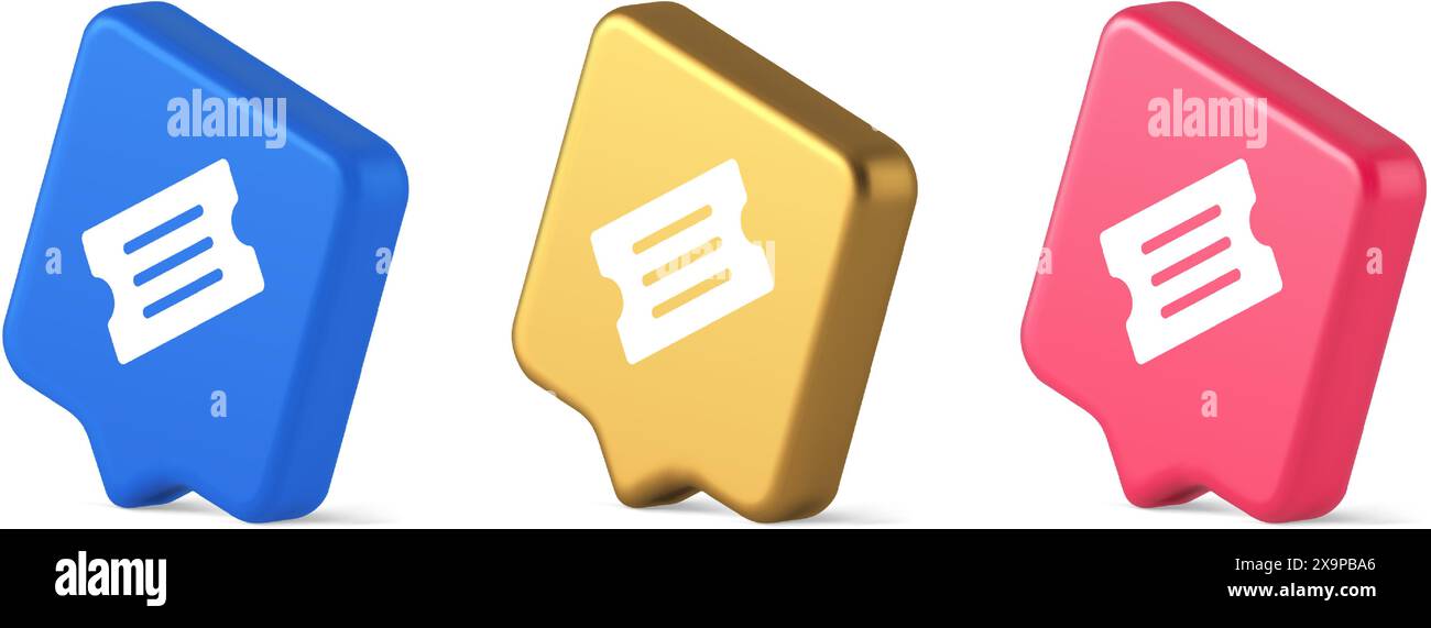 Ticket pass coupon raffle lottery cinema show entrance permission 3d ...