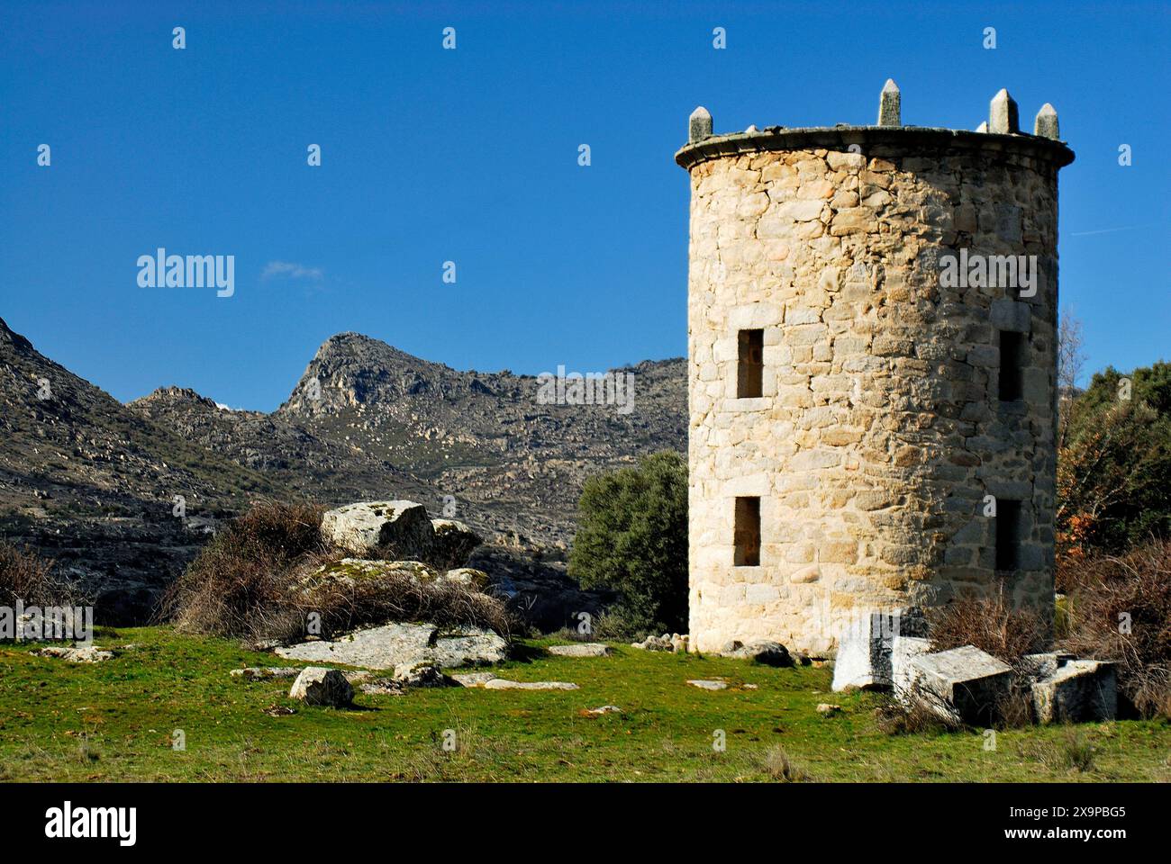Mirabel tower close to El Berrueco, Madrid, Spain Stock Photo - Alamy