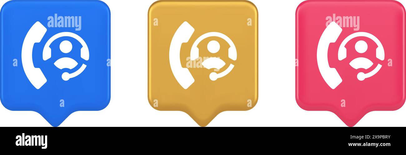 Emergency call helpline assistance button customer support service 3d ...