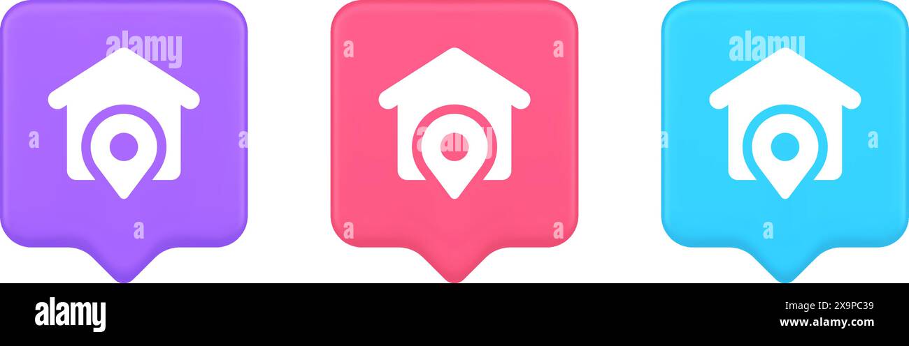 House location GPS route button distance navigation map pin pointer ...