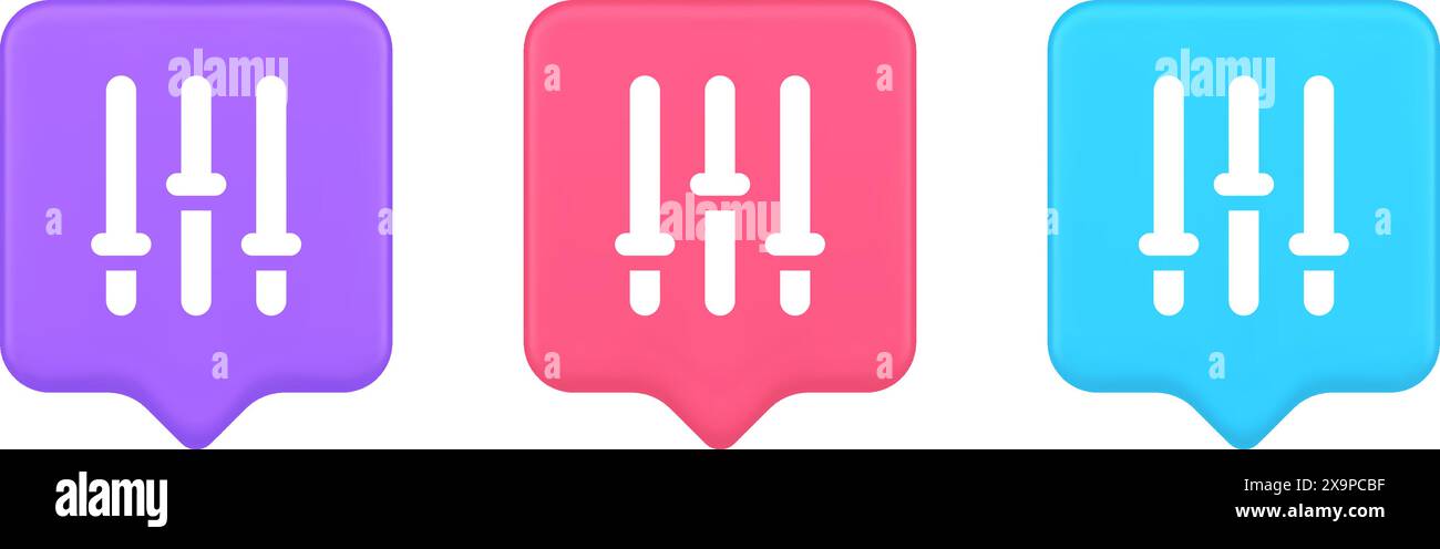 Sound mixing panel button audio balance mixer control desk 3d realistic ...