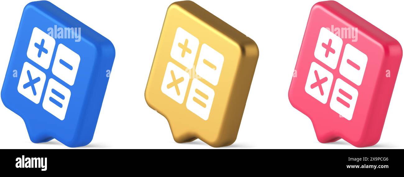 Calculator math counting button accounting balance checking mathematics financial keyboard 3d ...